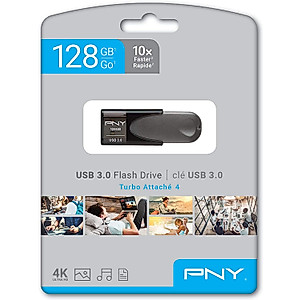 Generic PNY Flash Drive (Bulk 2 Pack) Turbo Attaché 4 USB 3.0 Works with Computer (P-FD128TBAT4-GE) Bundle with (1) Everything But Stromboli Lanyard, 128GB