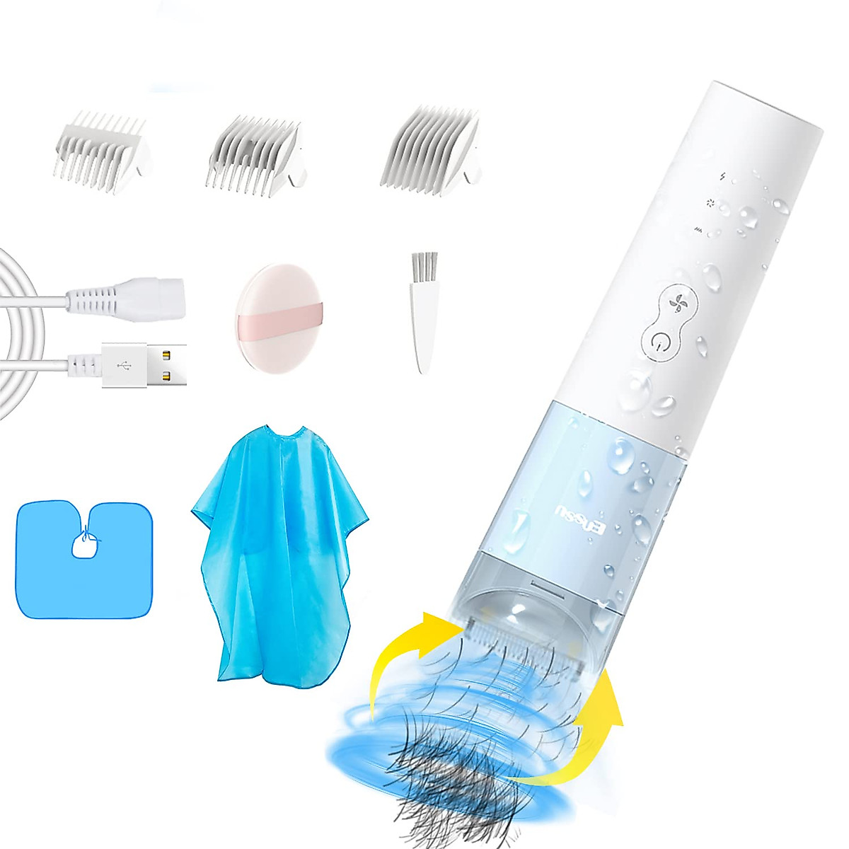 OPENBEAUTY Electric Hair Clipper for Men Kids Baby,Light Vacuum Hair Trimmer with Automatic Hair Suction,Waterproof Rechargeable Cordless Haircut Machine Toddler Professional Haircut Kit