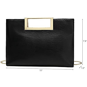 YIKOEE Womens Clutch Purse Evening Bag with Handle Top Hardware