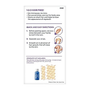 Sally Hansen Hair Remover Kit, 1 Count, Quick and Easy Wax Strip Kit (Packaging May Vary)