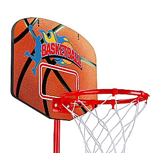 Toddler Basketball Hoop Stand Adjustable Height 2.5 ft -6.2 ft Indoor Basketball Goal Toy with Ball Pump for Kids Boys 2 3 4 5 6 7 8 Years Old Indoor Outdoor Toys Age 1-3 4-8 Yard Games Gifts