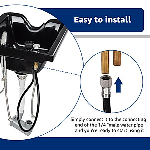 Aomitop Shampoo Bowl Sink Hose with Sprayer,Salon Spray Head Attachment for Shampoo Bowl Faucet Vacuum Breaker, Salons Sink, Barber Shop, Spa, 1/4" Thread