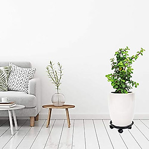 Skelang 13" Plant Caddy, Movable Plant Stand Pot Saucer, Plant Pallet Tray Trolley with Casters, Plant Dolly for Garden Planter, Deck Potted Plant, Each Load Capacity 125 Lbs, Pack of 2 (Black)