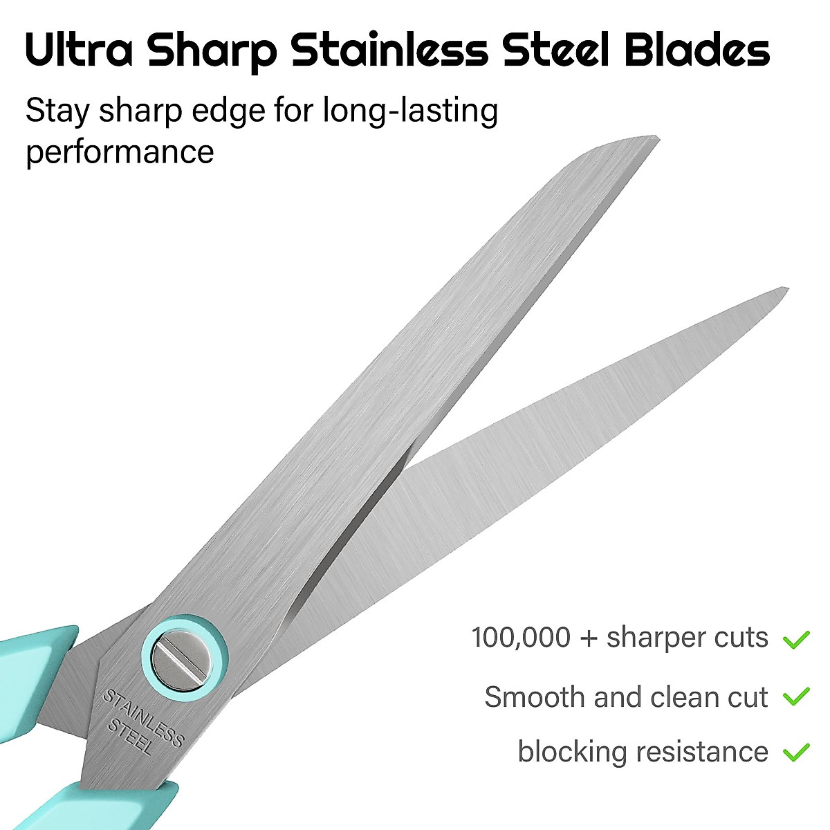 Scissors 6-Pack, 8'' Multipurpose Scissor with Ultra Sharp Blades, Easy Grip Handles, Stainless Steel Scissor for Office Supplies Craft Home, High/Middle School Student Teacher Scissors Bulk (6 pack)