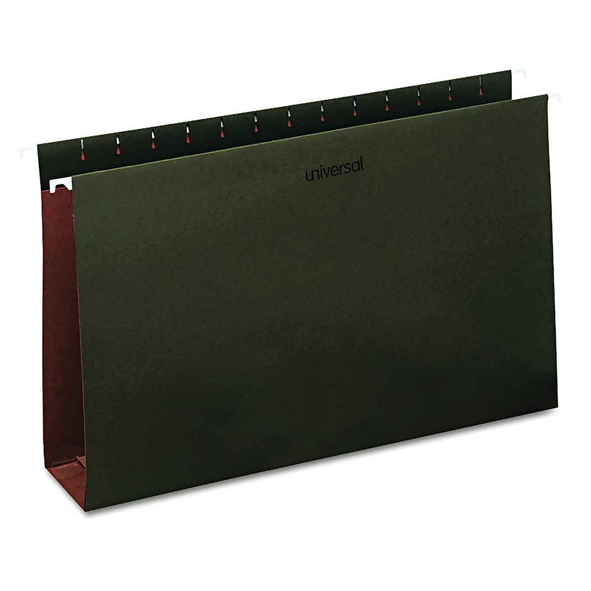 Universal UNV14153 1/5-Cut Tab Box Bottom Hanging File Folders - Legal Size, Standard Green (25/Box)