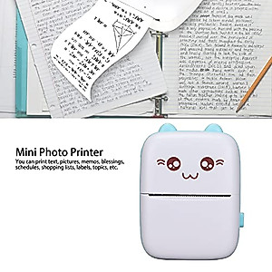 Liccx Pocket Printer, Mini Photo Printer, 200DPI Resolution,Ergonomic Design, Print Any Text, Pictures, Memos, Blessings,(Blue)