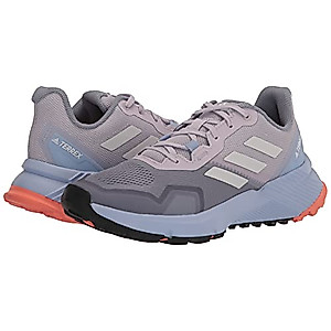 adidas Men's Terrex Soulstride Trail Running Shoe, Silver Violet/Crystal White/Coral Fusion, 8