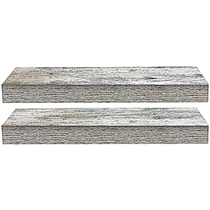 Sorbus Floating Shelves for Wall - 2 Pack Coastal Beach Wall Decor for Bedroom, Bathroom, Nursery, Living Room, Office, Home & Kitchen - White Rustic Wood Hanging Wall Shelf for Books, Frames, Trophy