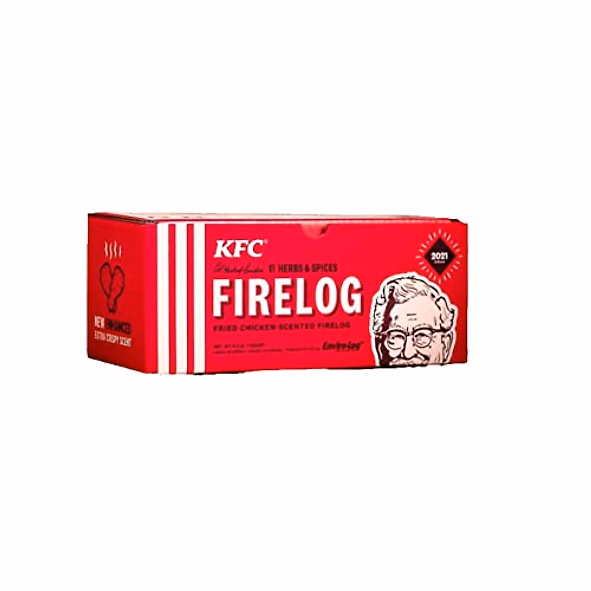 Enviro-Log KFC Fire Log - 2021 Version, 11 Herbs & Spices Fire Starter Log 4.3 Lbs for Christmas 2021 KFCLog1