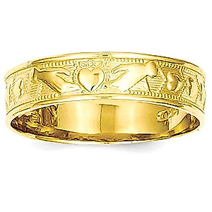 14k Yellow Gold Claddagh Ring Celtic Fine Jewelry For Women Gifts For Her
