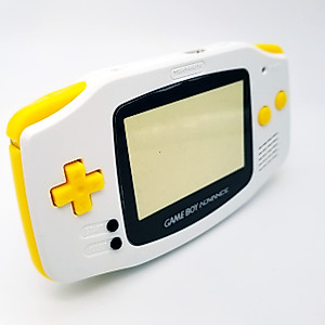 Full Housing Case Cover Housing Shell Replacement for Game boy Advance GBA Shell Case with Buttons Kit-White+Yellow Buttons