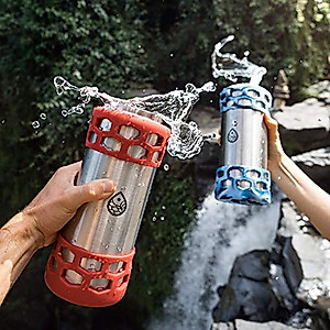 REUZBL Bottle Bumper Silicone Boot Sleeve Protector with Handle Compatible with 40oz Double-Wall Vacuum Insulated Stainless Steel Water Bottles, Black