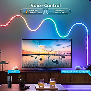 GLPE Neon Rope Lights,10FT 252 LEDs Smart Neon Lights,TuYa APP Control and Music Sync,RGBIC Backlights Works with Alexa and Google Assistant,DIY Creative Strip Lights for Gaming, Living Room,Bedroom