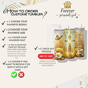 Custom He is Risen Easter Tumbler | Personalized Do8uble Wall Insulated Travel Mug | Spring Design with Name (He is Risen)