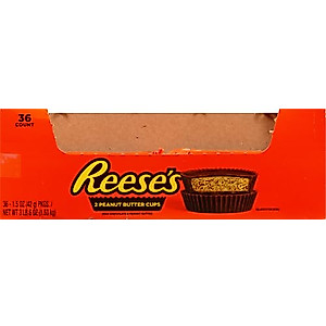 REESE'S Milk Chocolate Peanut Butter Cups, Candy Packs, 1.5 oz (36 Count)