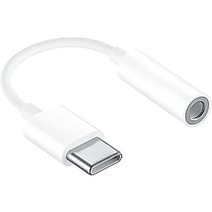 USB Type C to 3.5mm Headphone Jack Adapter, YNCRIS Audio Adapter USB C to AUX Dongle Cable - White