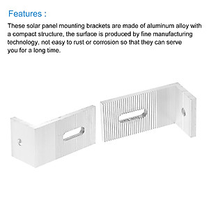 PATIKIL Solar Panel Mounting L Brackets Aluminum Alloy 6.7mm Diameter for Solar Panel System Install Pack of 2