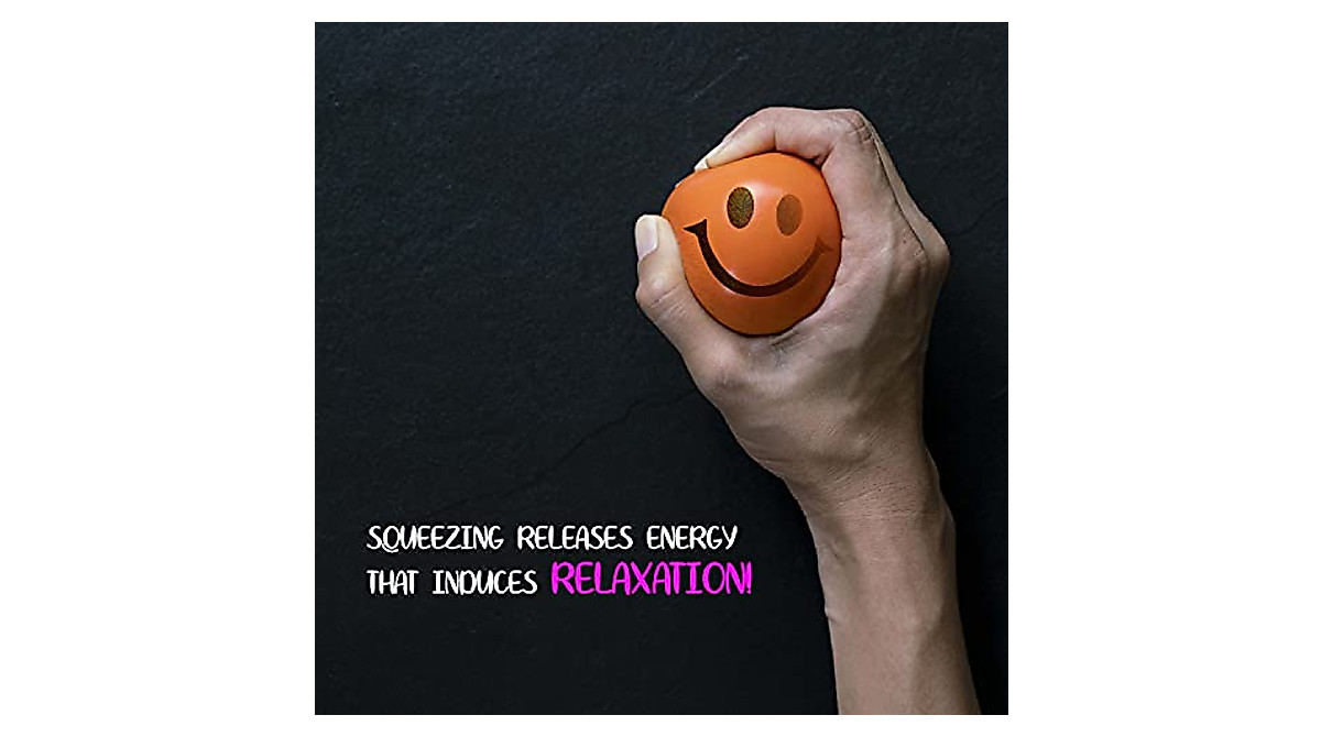 Be Happy! Neon Smile Stress Balls - Fun Relief Toys