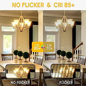 Prosperbiz E12 Ceiling Fan Light Bulbs Dimmable, 60w Equivalent LED Bulb, Warm White 3000K, E12 Small Base Candelabra A15 LED Round Light Bulb, 600 Lumen, Pack of 3