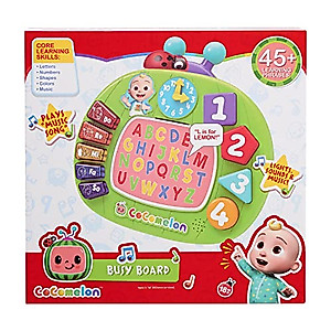 CoComelon Learning Melon Busy Board, Over 45 Phrases, Preschool Learning and Education, Kids Toys for Ages 18 Month, Amazon Exclusive Toy
