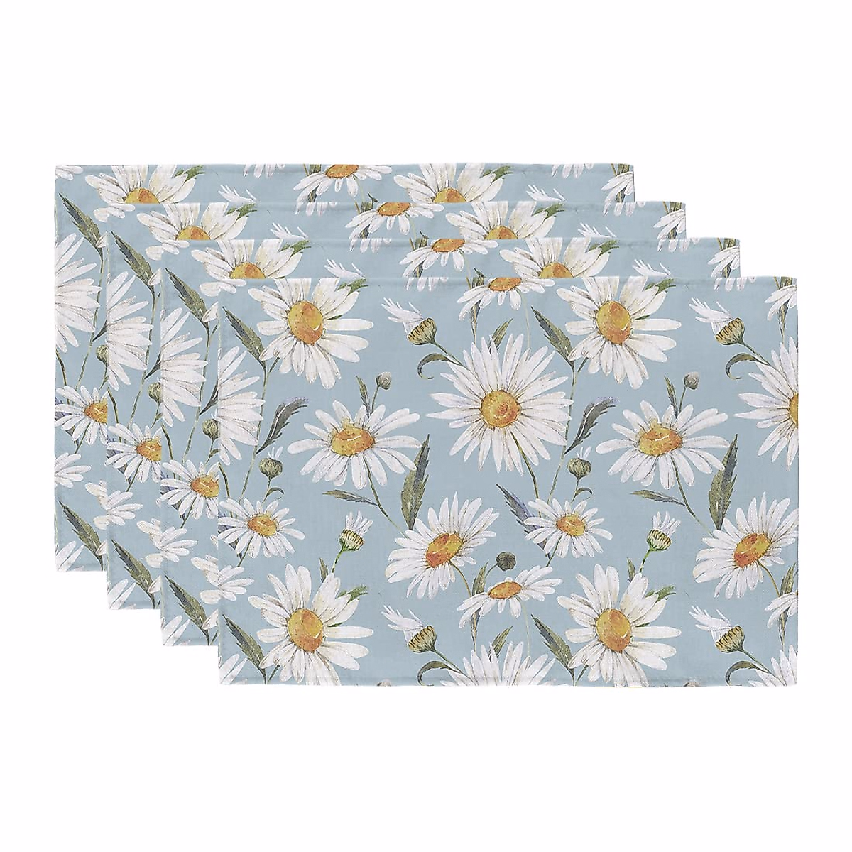 GEEORY Daisy Spring Placemats 12x18 Inch Set of 4 Summer Table Place Mats Farmhouse Rustic Holiday Kitchen Dining Decoration for Indoor Outdoor Dinner Party Décor…