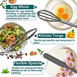 33PC Silicone Cooking Utensils Set -Kitchen Cooking Utensils Set, Non-Stick Kitchen Utensils with Spatula,Kitchen Tools Gadgets with Stainless Steel Handle (Red)