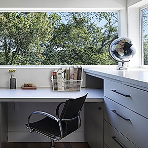 Qskely Large Plastic Storage Organization Bins Basket, Set of 3, Clear