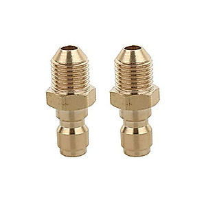 SagaSave 2Pcs Pressure Washer Coupler, Brass Quick Connect Plug NPT Fitting for Garden Hoses and Pressure Washers (External M14x 1.5mm Male)