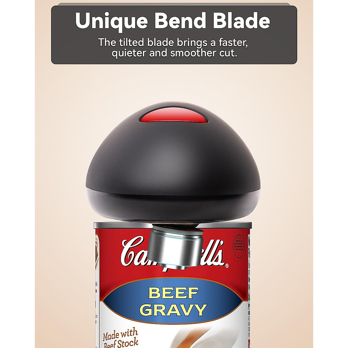 Electric Can Opener for kitchen, Battery Powered Can Opener with Smooth Edge, Small Portable One Touch Automatic Can Opener with Stainless Steel Blade for Camping, Gifts for Seniors with Arthritis