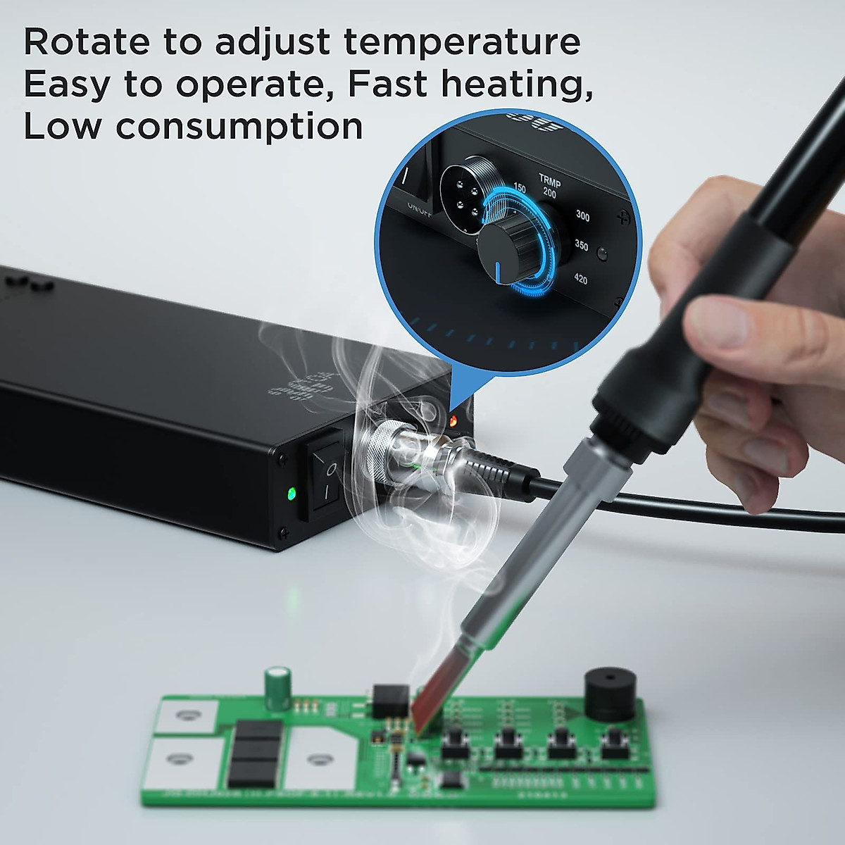 3goa Spot Welder with Soldering Iron, 11000mAh Soldering Iron Kit Electronics, Adjustable Temperature Welding Tool, Portable Spot Welding Equipment for DIY 18650 Battery, Soldering Iron Stand