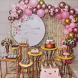 sherpaa Rose Red Pink Balloon Garland – Chrome Mauve Pink Gold Balloons,4D Foil Hot Pink Balloons for Wedding Birdal Shower Birthday Evening Party Decoration