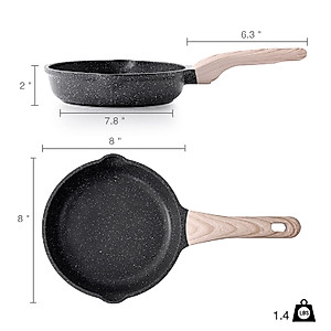 Kordisen Nonstick Frying Pan Skillet, 8 Inch Small Cooking Pan, Egg Pan Omelet Pan, Healthy Non Toxic Chef's Pan, Induction Compatible Cookware, PFOA Free