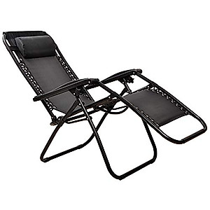 Elevon Adjustable Zero Gravity Lounge Chair Recliners for Patio, Black, 2-Pack