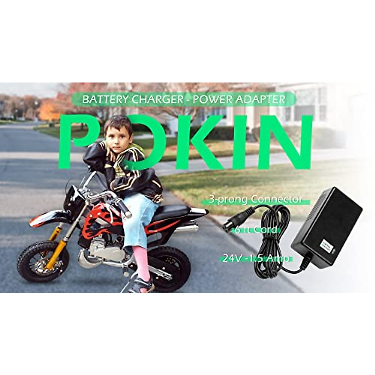 24V 2A Electric Battery Charger for Razor Scooter Charger, Dirt Bike E100 E200 E300 E125 E150 E500 PR200 & mx350 Pocket Pocket Mod,Sports Mod & Dirt Quad Battery Charger