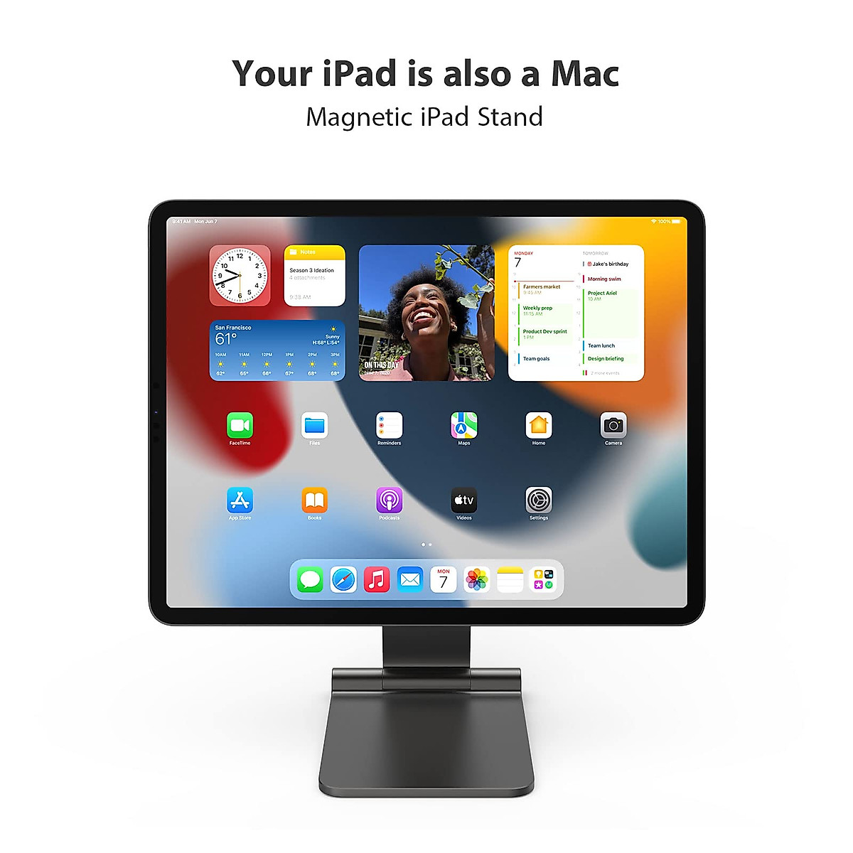 Meaowxva Magnetic iPad Stand Adjustable Floating Foldable Tablet Holder iPad Painting Desktop Stand for Apple iPad Pro 12.9 3rd/4th/5th/6th Generation
