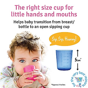 Babycup Sippeco Mini Open Baby Cup - Perfect for Baby Led Weaning, First Sips and Toddler Training - 50ml Sippy Cup, BPA Free, Approved by Oral Health Foundation - Suitable from 4+ Months