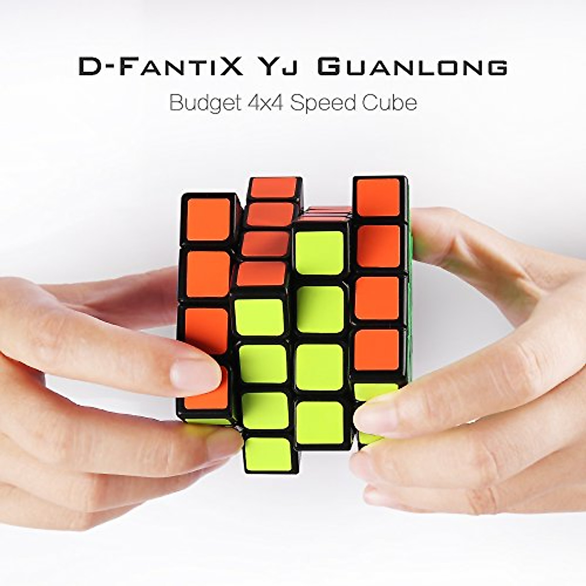 D-FantiX Yj Guansu 4x4 Speed Cube Puzzle 4x4x4 Cube Black 62mm Toys for Kids Adult