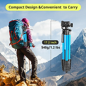 Sensyne 64" Phone Tripod Stand, Versatile Camera&iPad Tripod with Wireless Remote and 2-in-1 Phone Holder for Selfie/Video Recording/Photo/Live Stream/Vlog (Blue)