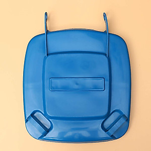 Baluue Outdoor Litter Box Square Trash Can Lid- Large Waste Bin Lid, Plastic Dustbin Lid Accessories for Outdoor Garden Replacement (Blue, 50L) Outdoor Trashcan