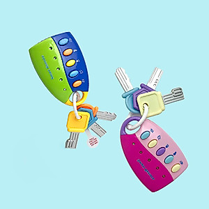 Anniston Kids Toys, Colorful Baby Toy Smart Remote Sound Musical Car Key Keychain Pretend Education Remote Control Toys for Baby Children Toddlers Boys & Girls, Blue