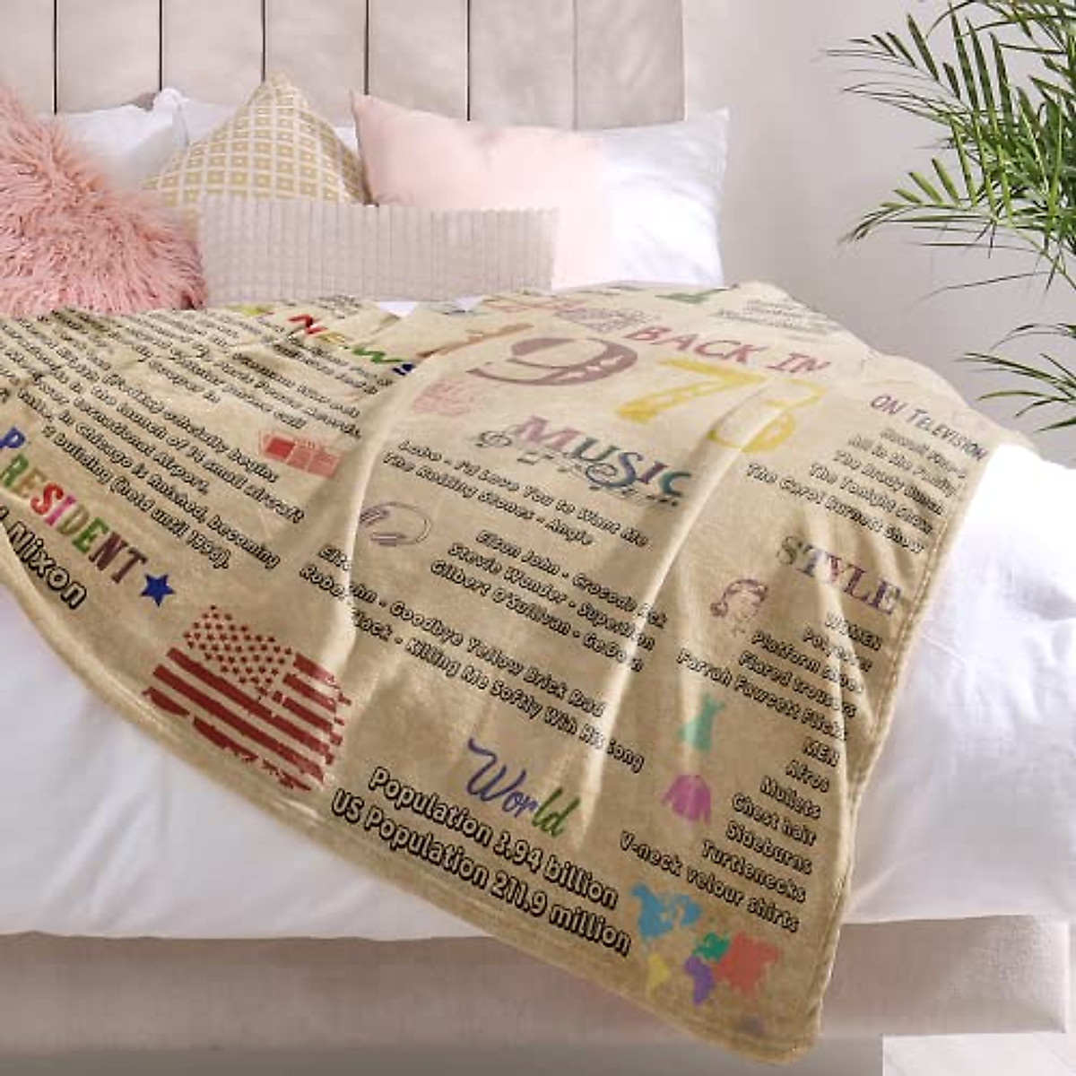 elseven 50th Birthday Gifts for Women or Men 50th Birthday Gifts 50th Birthday Gift Ideas 1973 Birthday Gifts 50 Year Old Gifts for Women Turning 50 Throw Blanket 60 x 50 Inch