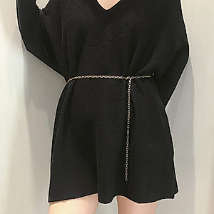 Jurxy Multilayer Alloy Waist Chain Body Chain for Women Golden Waist Belt Pendant Belly Chain Adjustable Body Harness for Jeans Dresses – Silver Style 5