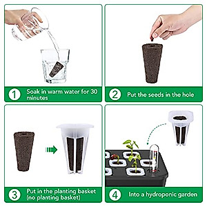 JustSmart 60 Pack Growth Sponges, Replacement Root Growth Sponges Seed Pods Compatible IGS-20SE, Seedling Starter Sponges Kit for Hydroponic Growing System Indoor Garden