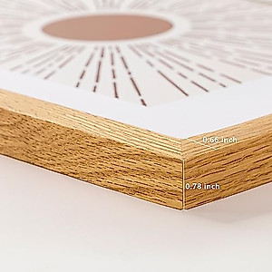 eletecpro 12x12 Picture Frame Made of Oak Wood and Reinforced Glass, Displays Photos 10x10 with Mat or 12x12 without Mat, Square Wood Frame for Modern Home Decor, Wall Mounting, Natural