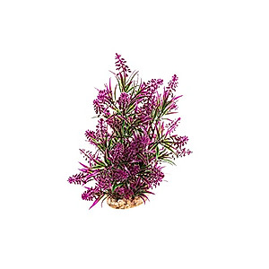 CNZ Aquarium Decor Fish Tank Decoration Ornament Artificial Plastic Plant Green/Purple, 11.8-inch