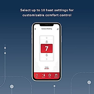 Sunbeam LoftTec Wi-Fi Connected Heated Blanket, Electric Blanket, 10 Heat Settings, Queen Size