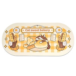 GeekShare Cute Cat Bakery Mouse Pad - Large Non-Slip Base PU Desk Mat for Keyboard and Mouse, Perfect for Gaming, Writing, or Home Office Work