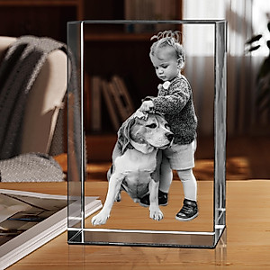 Personalized 3D Crystal Photo, Picture Cube Idea Gift With Your Own Photo, Customized Birthday, Wedding Memorial, Mother's Day, Couples Gift for Women, Wife, Her, Husband, Men - Small Portrait