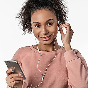 UMEIZXIN 2 Pack Wired Earbuds with 3.5mm Jack, Earphones in-Ear Headphones with Microphone,HiFi Stereo, Powerful Bass and Clear Audio, Compatible with Apple, iPad, Android, Computer (Black,White)