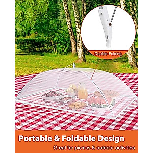 Anpro Food Cover, Food Tent, Pop-up Food Nets, Mesh Food Covers for Outside,Picnic Accessories, Food covers for outside,Reusable and Collapsible, 5 Pack (1 Extra Large-40 Inches,4 Standard-17 Inches)